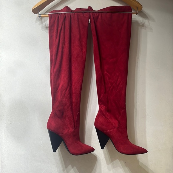 indio rd | Shoes | Red Over The Knee Boots | Poshmark
